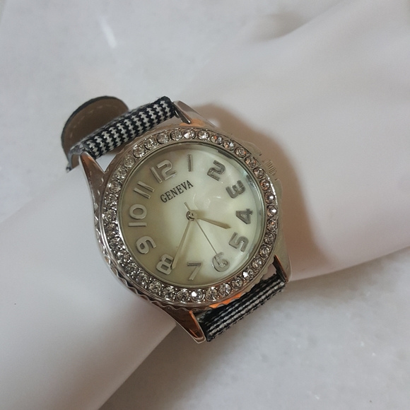 Geneva | Accessories | Geneva Black White Striped Watch | Poshmark
